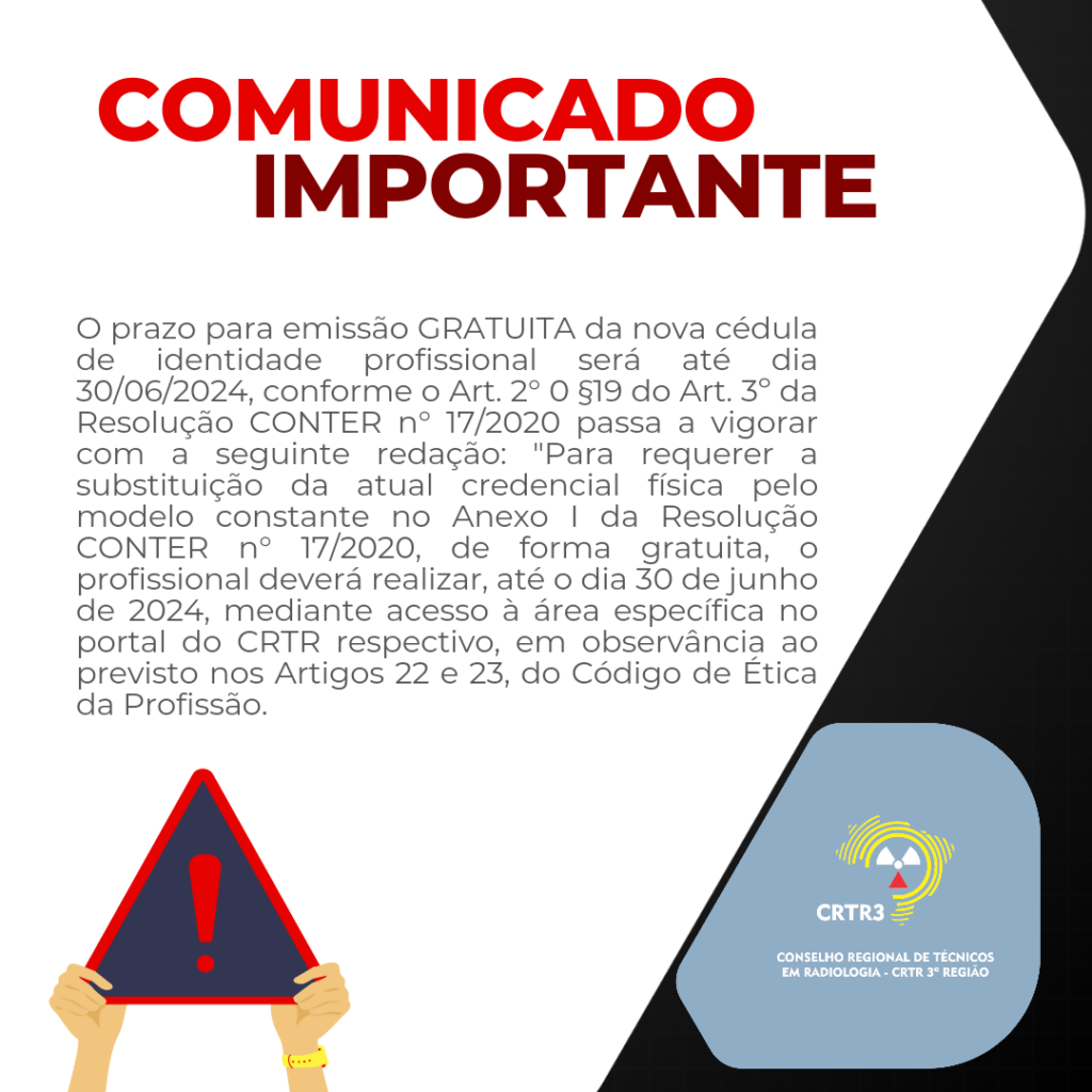 Comunicado Importante | CRTR-MG